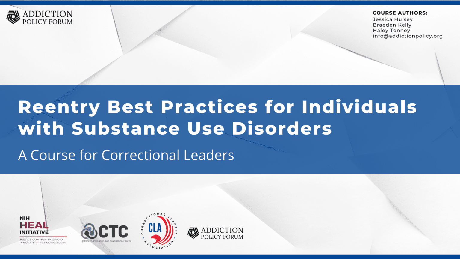 Reentry Best Practices for Individuals with Substance Use Disorders: A ...